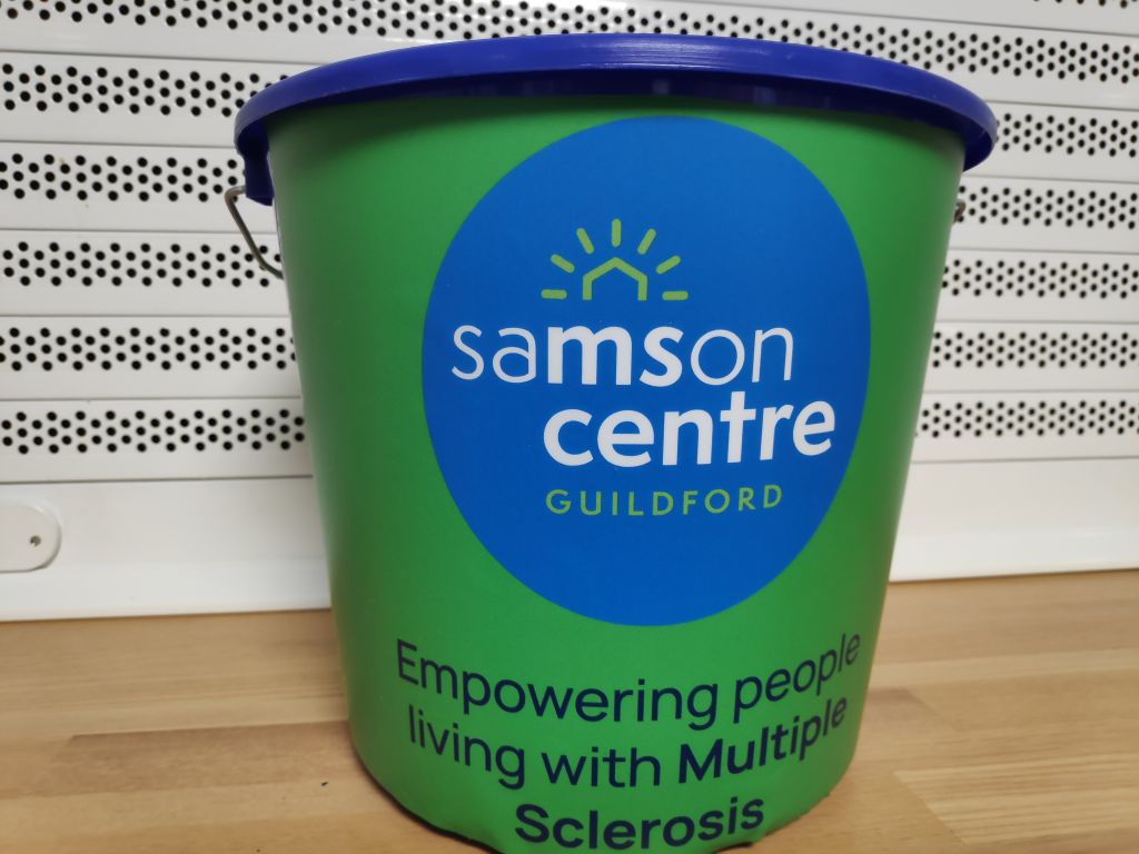 Newly branded collecting buckets. - The Samson Centre for Multiple ...